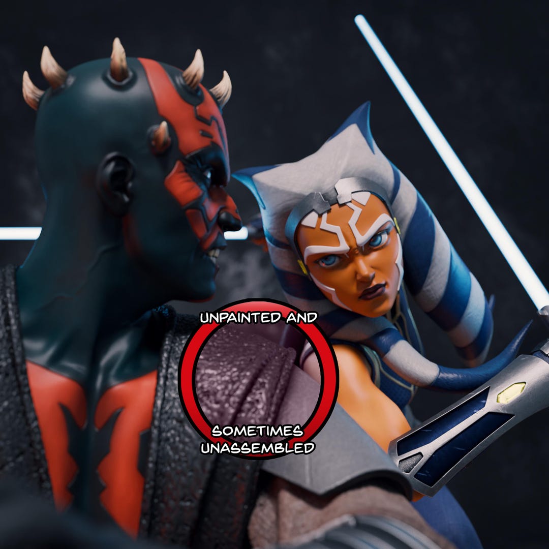 Ahsoka Vs Darth Maul Diorama Star Wars 8K D&d/pathfinder 75mm 1/12th ...