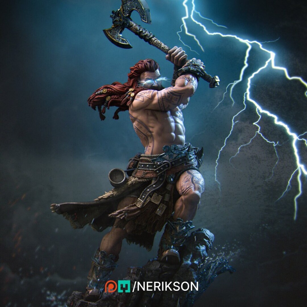 Ivar the Runic Warrior Norse 8K D&d/pathfinder 32mm 75mm 100mm ...