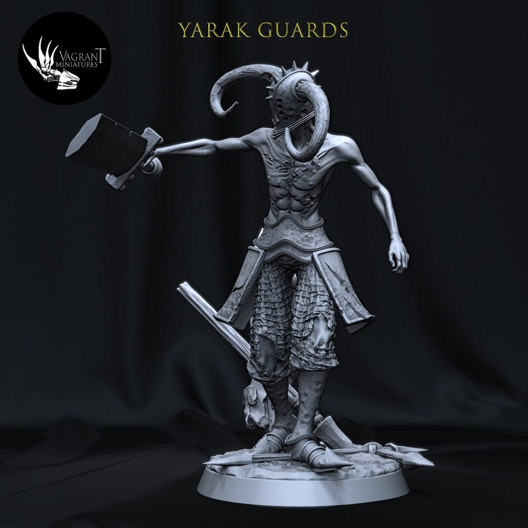 Yarak Guards Set of 3 Cursed Cultists 8K D&d/pathfinder 32mm 75mm 100mm ...