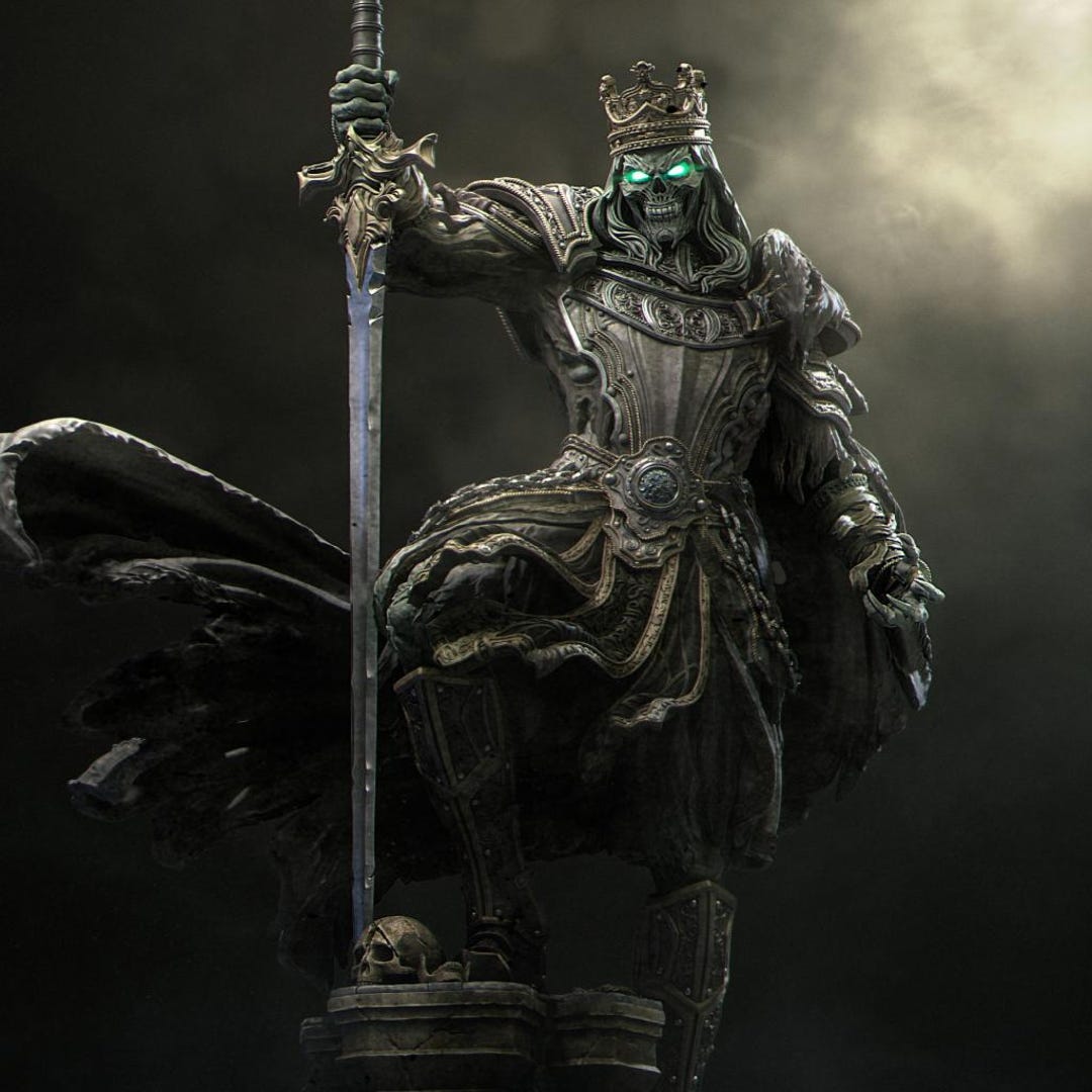 The Shattered King Undead 8K D&d/pathfinder 32mm 75mm 100mm Miniature ...