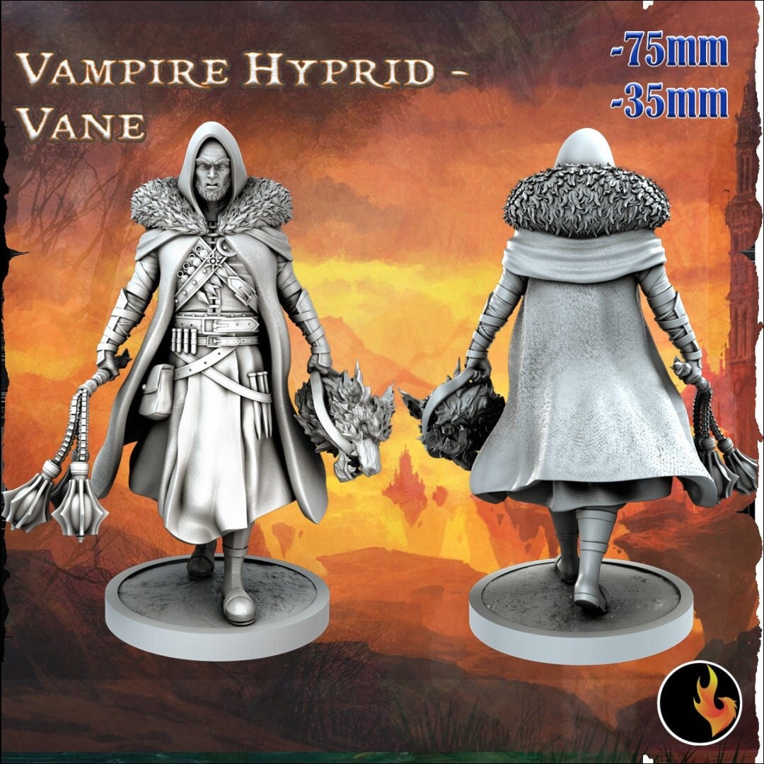 Vane Vampire Hybrid 8K D&d/pathfinder 32mm 75mm 100mm Miniature | TTRPG ...