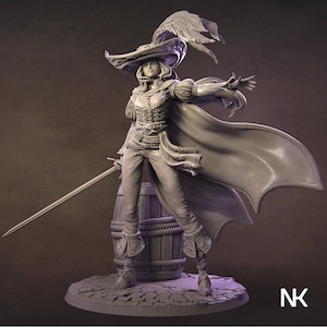 Elle the Musketeer 8K D&d/pathfinder 32mm 75mm 100mm Miniature | RPG ...