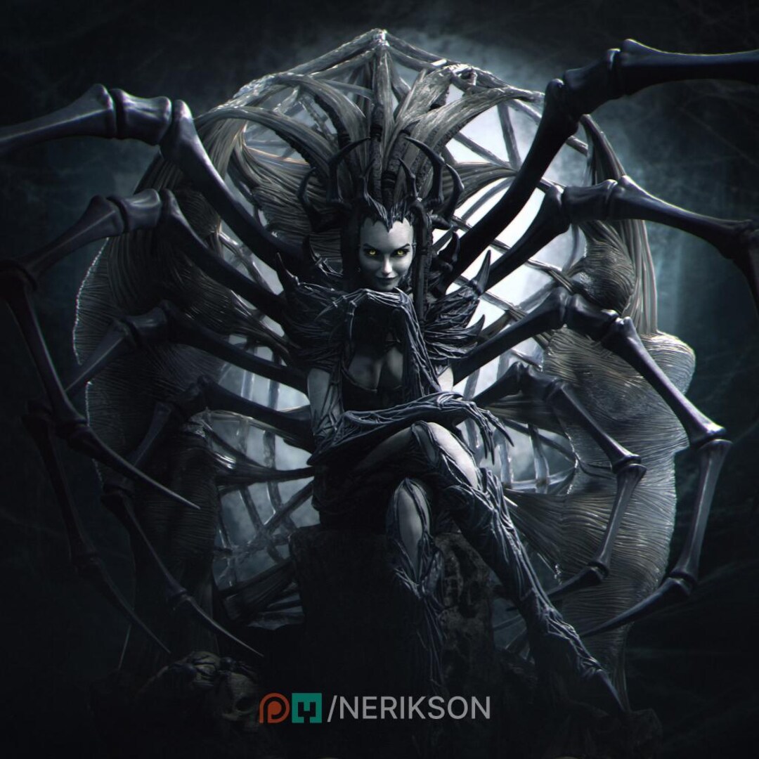 Spider Queen Diorama 8K D&d/pathfinder 75mm 140mm Miniature | Model Kit ...