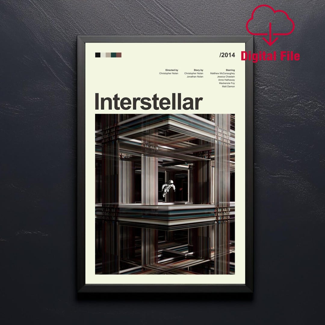 Interstellar Movie Poster: Mid Century Modern Minimalist Print (digital ...