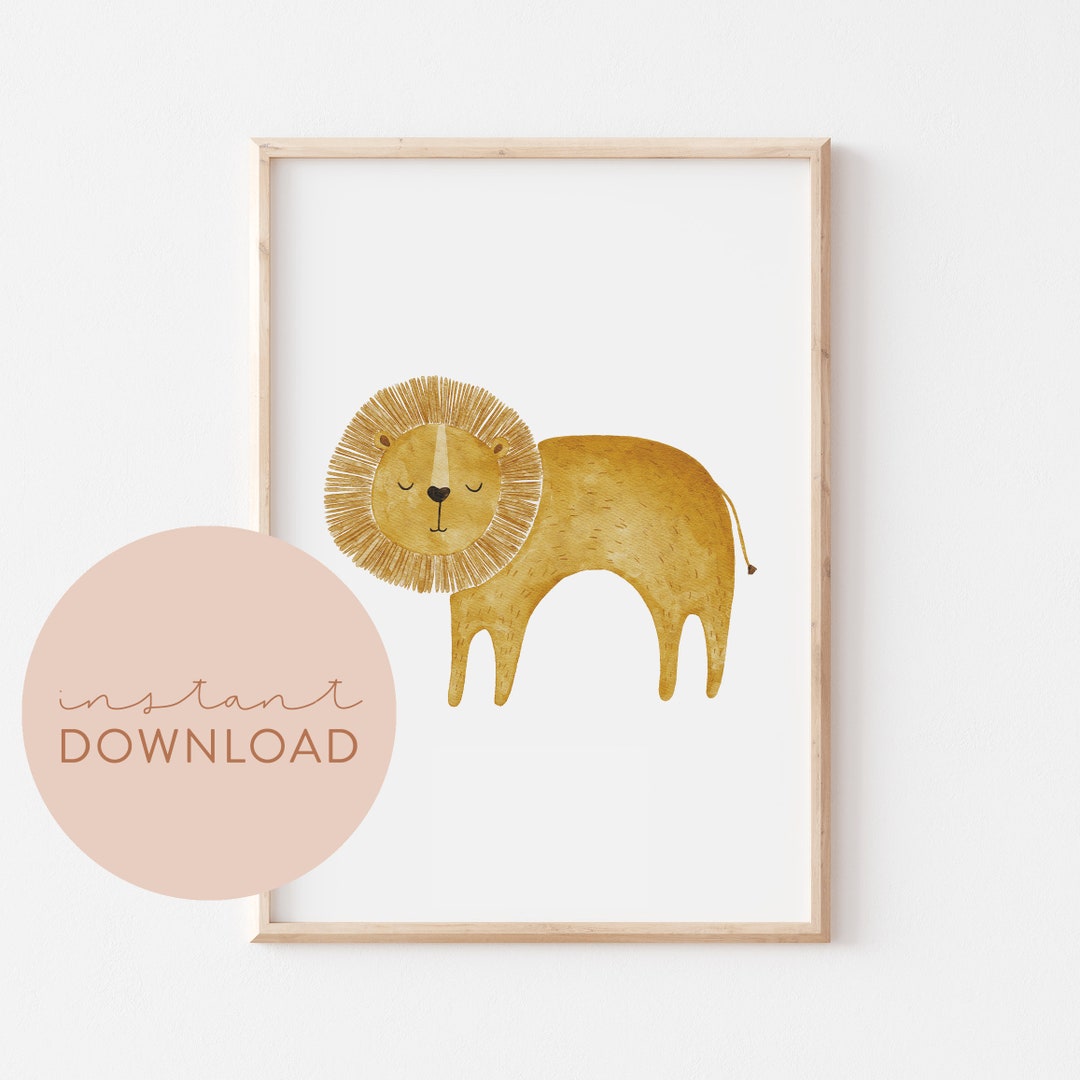 Kinderposter Löwe Download Poster Zum Ausdrucken - Etsy