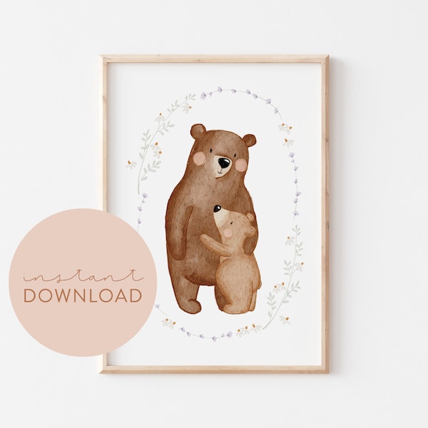 Bear Hug Poster - Etsy