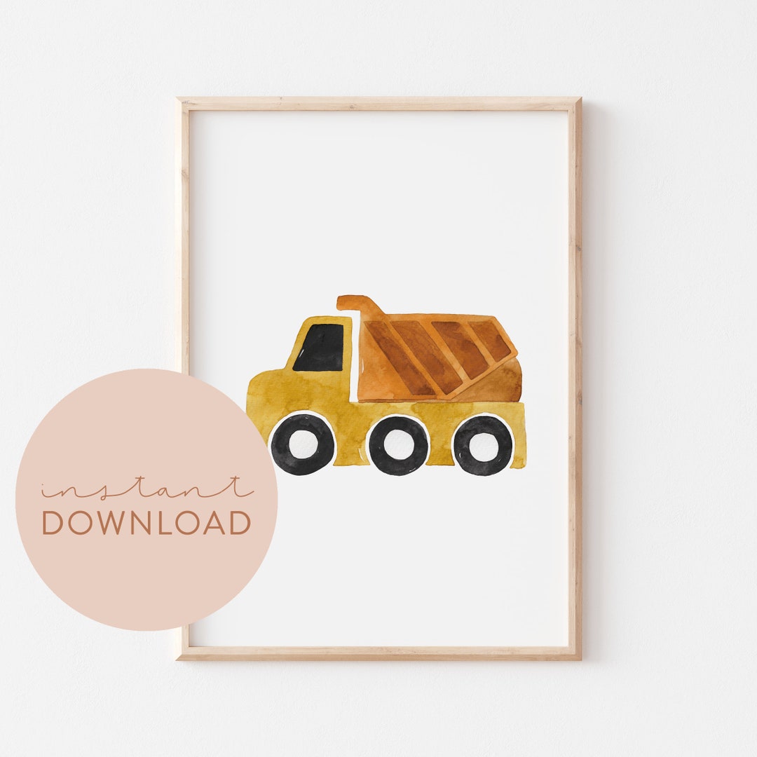 Kinderposter Kipper Baustellenfahrzeug Download Poster Zum Ausdrucken ...
