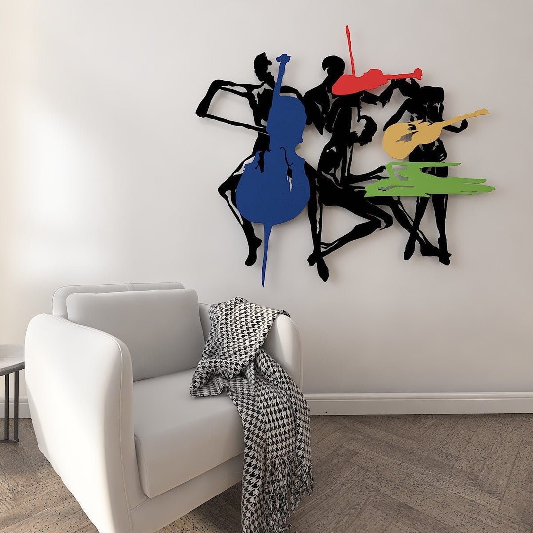 Band Wall Art, Music Band Wall Art, Music Wall Art, Colored Metal Art ...