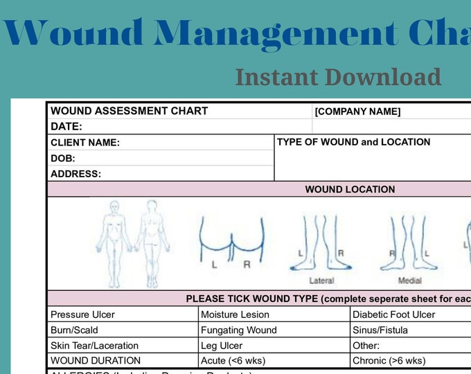 Comprehensive Wound Management Chart for Nurses, Carers Etc. - Etsy