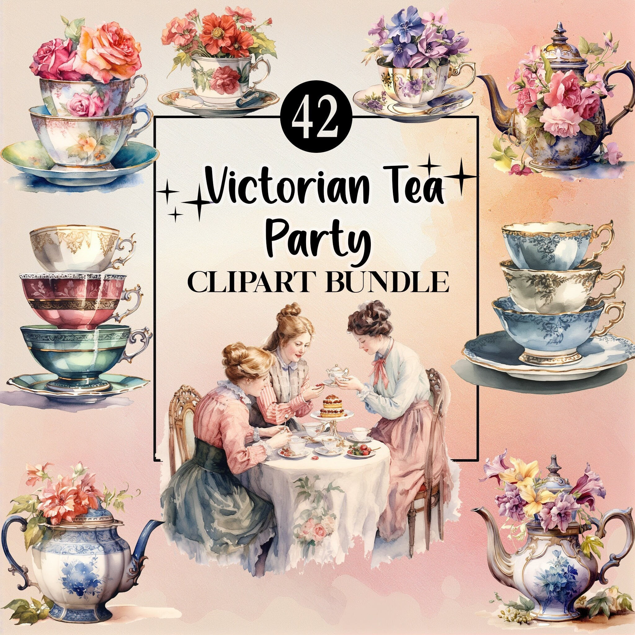 Victorian Tea Party Clipart