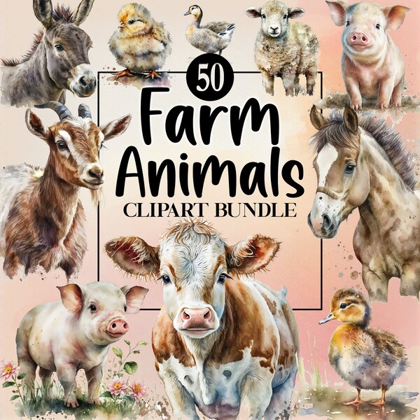 Farm Animal Clipart - Etsy