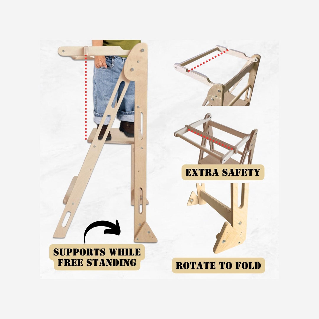 Foldable Learning Stool for Toddlers, Montessori Kids Furniture, Slim ...