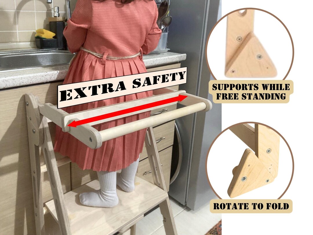 Wooden Minimalist Kitchen Stool for Kids Montessori Toddler - Etsy