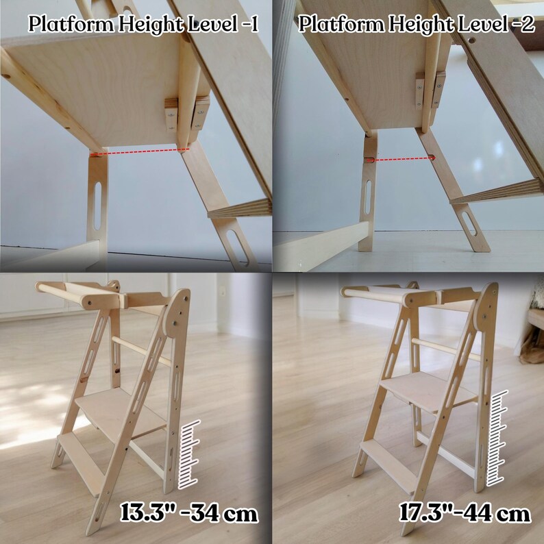 Folding Thin Helper Stool, Montessori Foldable Learning Ladder, Slim ...