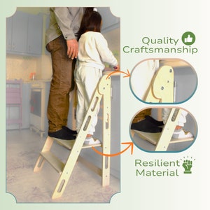 Collapsible Kitchen Stool for Cooking With Kids, Slim Folding Bathroom ...