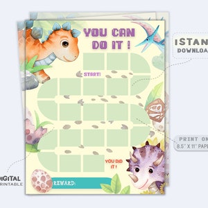 Printable Dinosaur Reward Chart Dinosaur Behavior Chart Kids - Etsy