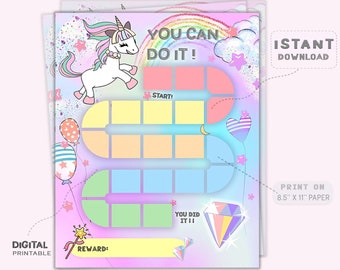 Unicorn Reward Chart Printable Unicorn Behaviour Chart Daily Chore ...