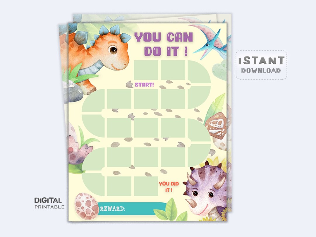 Printable Dinosaur Reward Chart Dinosaur Behavior Chart Kids - Etsy