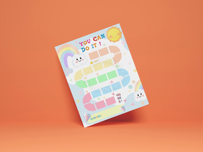 Printable Rainbow Reward Chart Sunshine Chore Chart Kids - Etsy