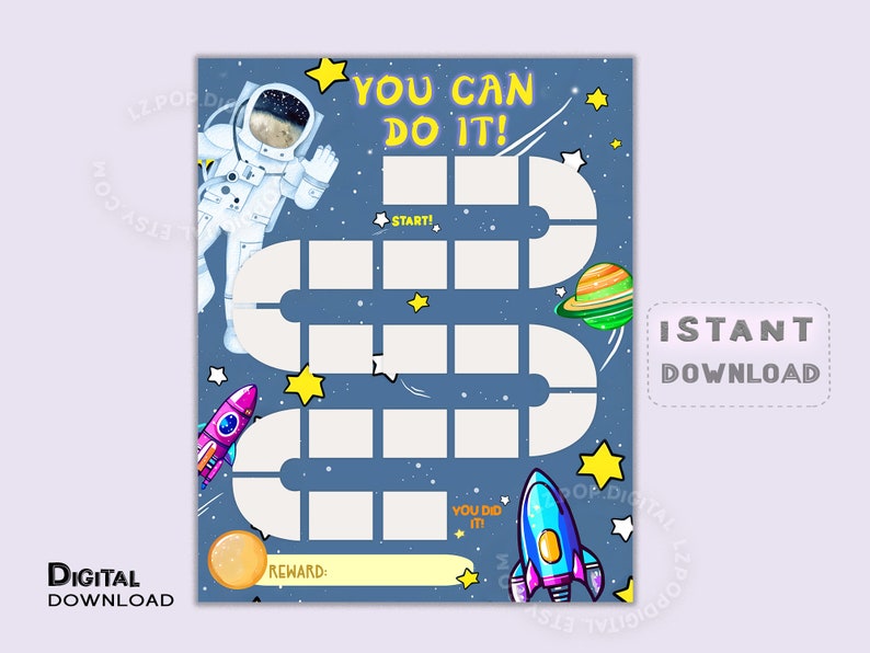 Printable Outer Space Reward Chart Astronaut Chore Chart - Etsy