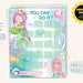 Printable Mermaid Reward Chart, Princess Behavior Chart, Kids Daily ...