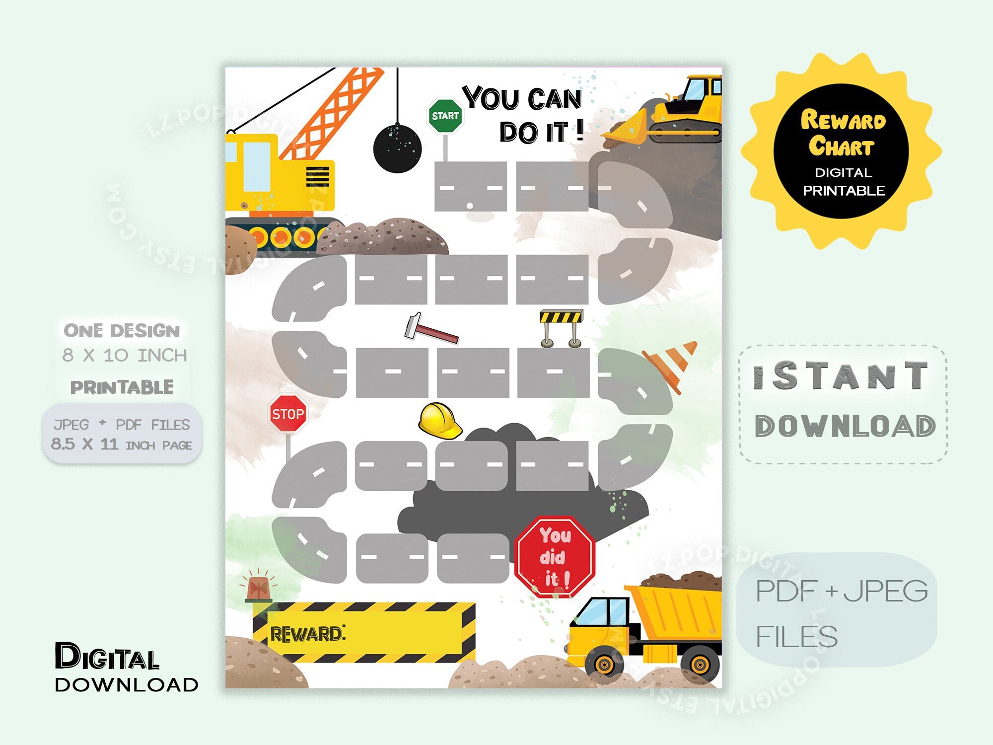 Printable Construction Reward Chart Construction Behavior - Etsy Australia