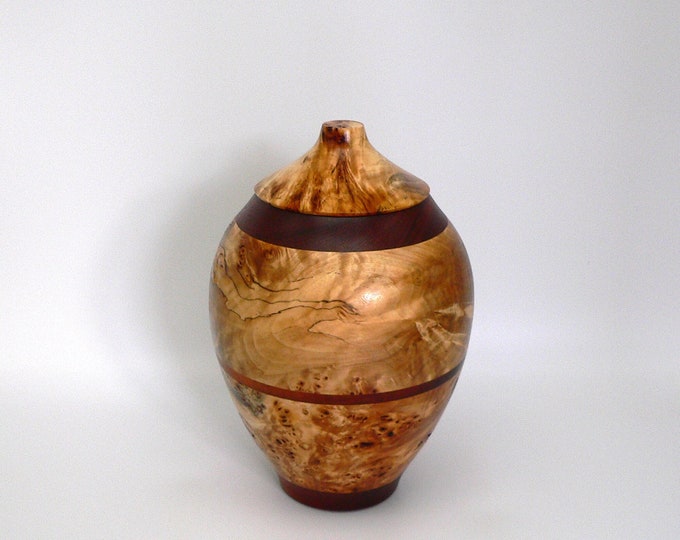 Large Hand Turned Poplar Burl Wood Urn - Urn for Ashes - Turned Wood ...