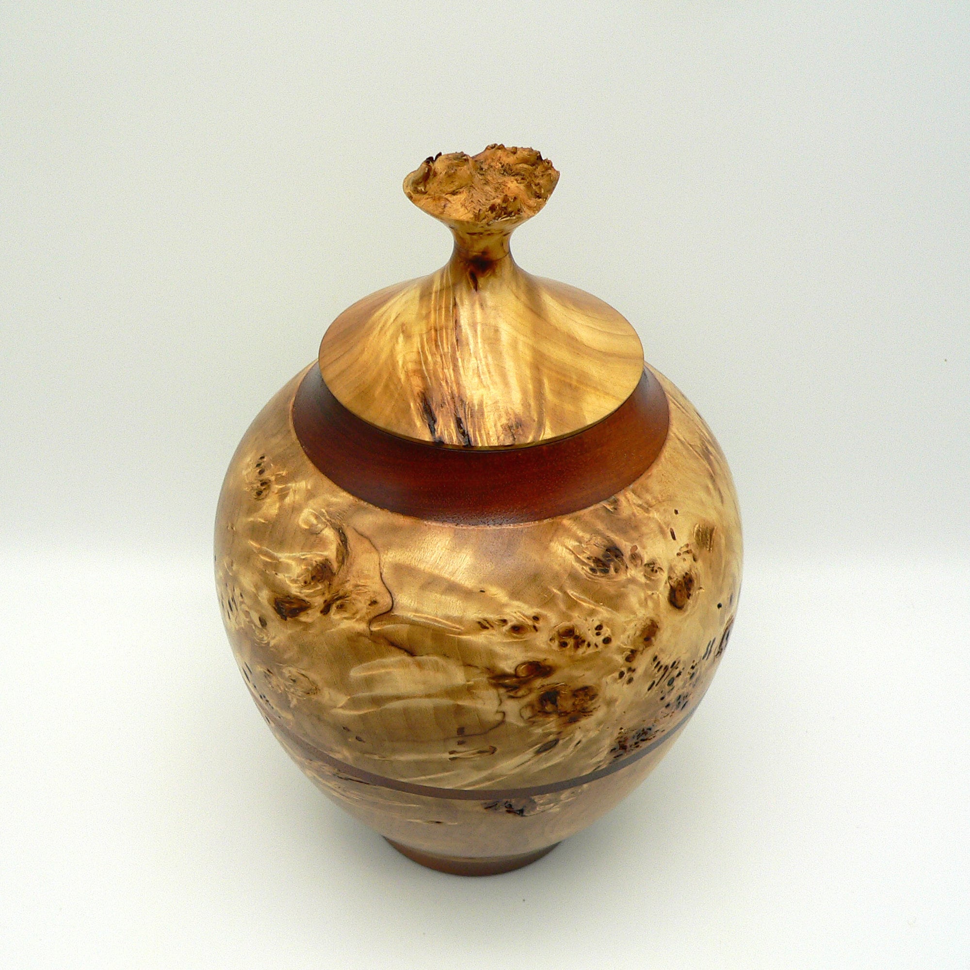 Large Hand Turned Poplar Burl Wood Urn - Urn for Ashes - Turned Wood ...