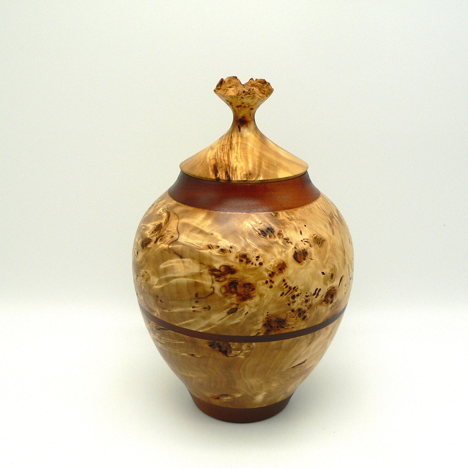 Large Hand Turned Poplar Burl Wood Urn - Urn for Ashes - Turned Wood ...