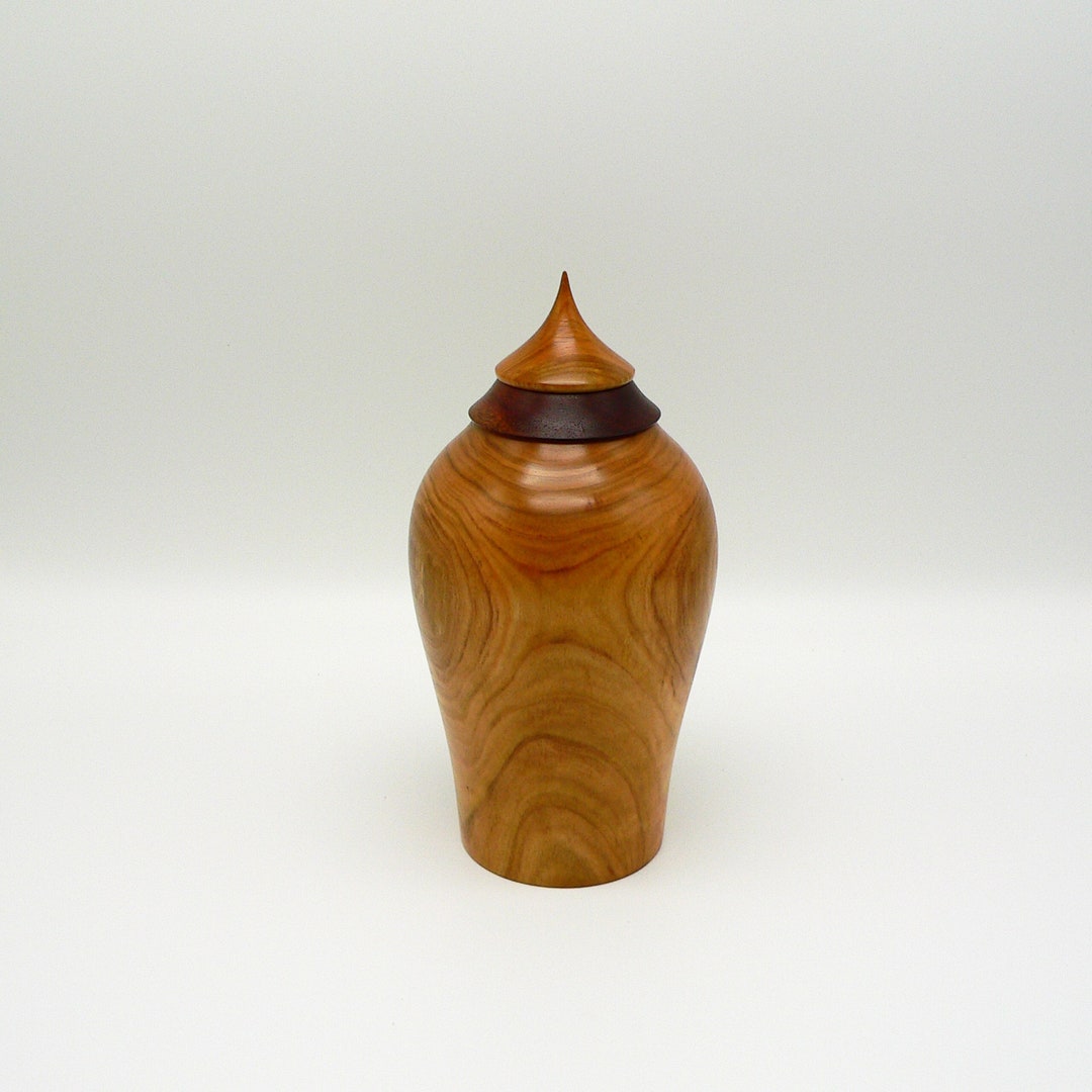 Small Size Wood Urn - Urn for Ashes - Turned Wood Urn - Urn for Human ...