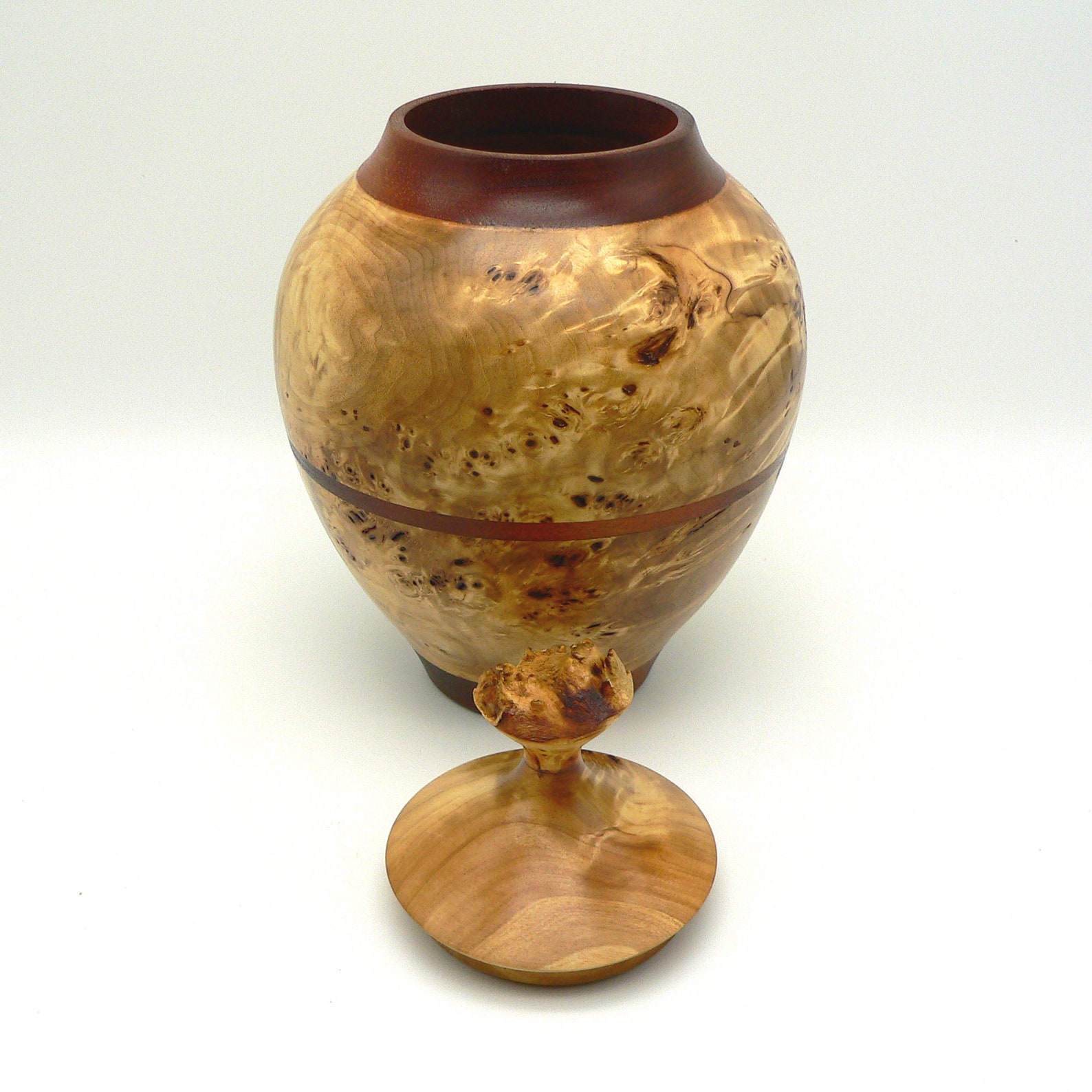 Large Hand Turned Poplar Burl Wood Urn - Urn for Ashes - Turned Wood ...