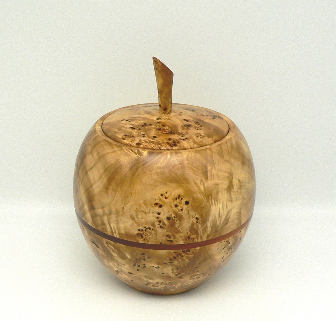 Large Hand Turned Poplar Burl Wood Urn - Urn for Ashes - Turned Wood ...