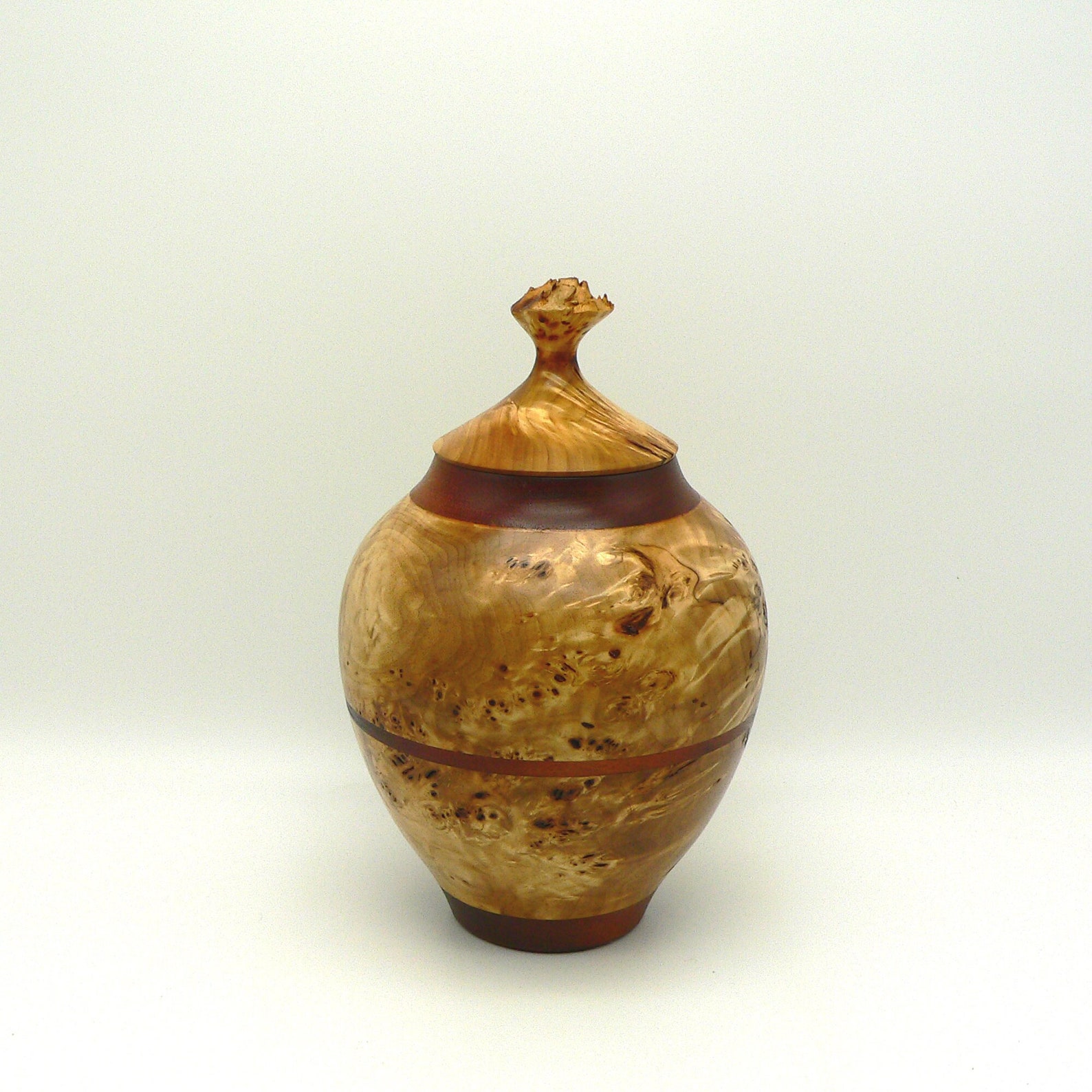 Large Hand Turned Poplar Burl Wood Urn - Urn for Ashes - Turned Wood ...