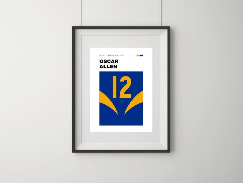 Oscar Allen Printable Digital AFL Wall Art West Coast Eagles Poster ...