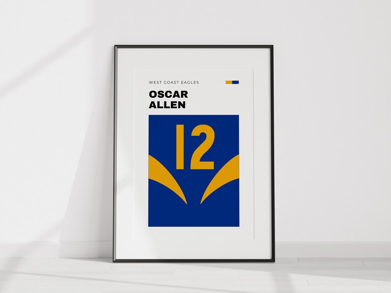 Oscar Allen Printable Digital AFL Wall Art West Coast Eagles Poster ...
