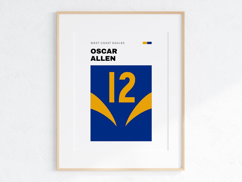 Oscar Allen Printable Digital AFL Wall Art West Coast Eagles Poster ...