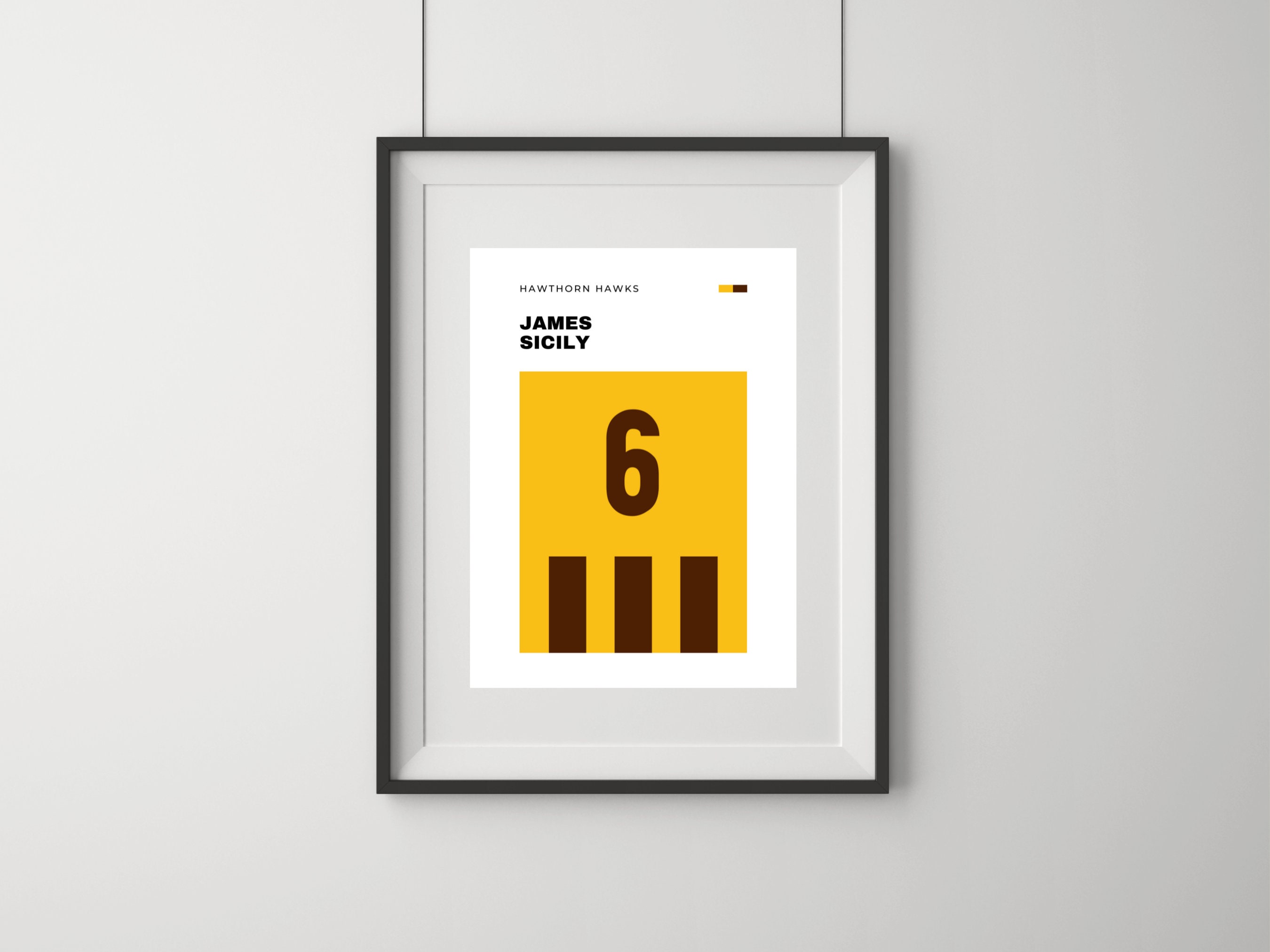 James Sicily Printable Digital AFL Wall Art Hawthorn Hawks Poster Print ...