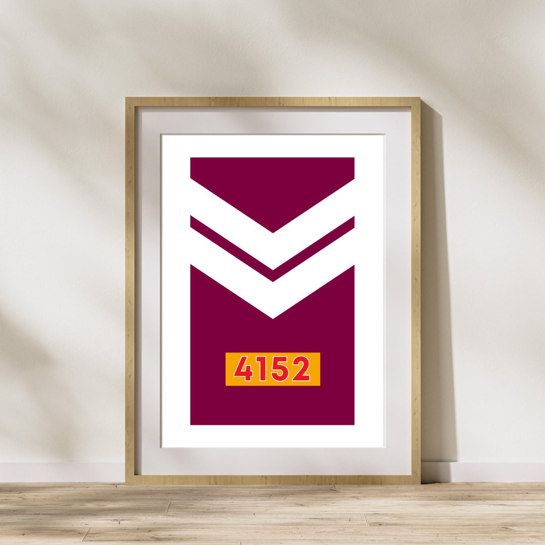 QLD Maroons Rep Your Postcode Printable NRL Wall Art Gift for State of ...