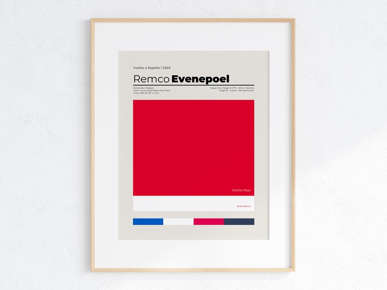 Remco Evenepoel Printable Digital Cycling Wall Art Vuelta a España ...
