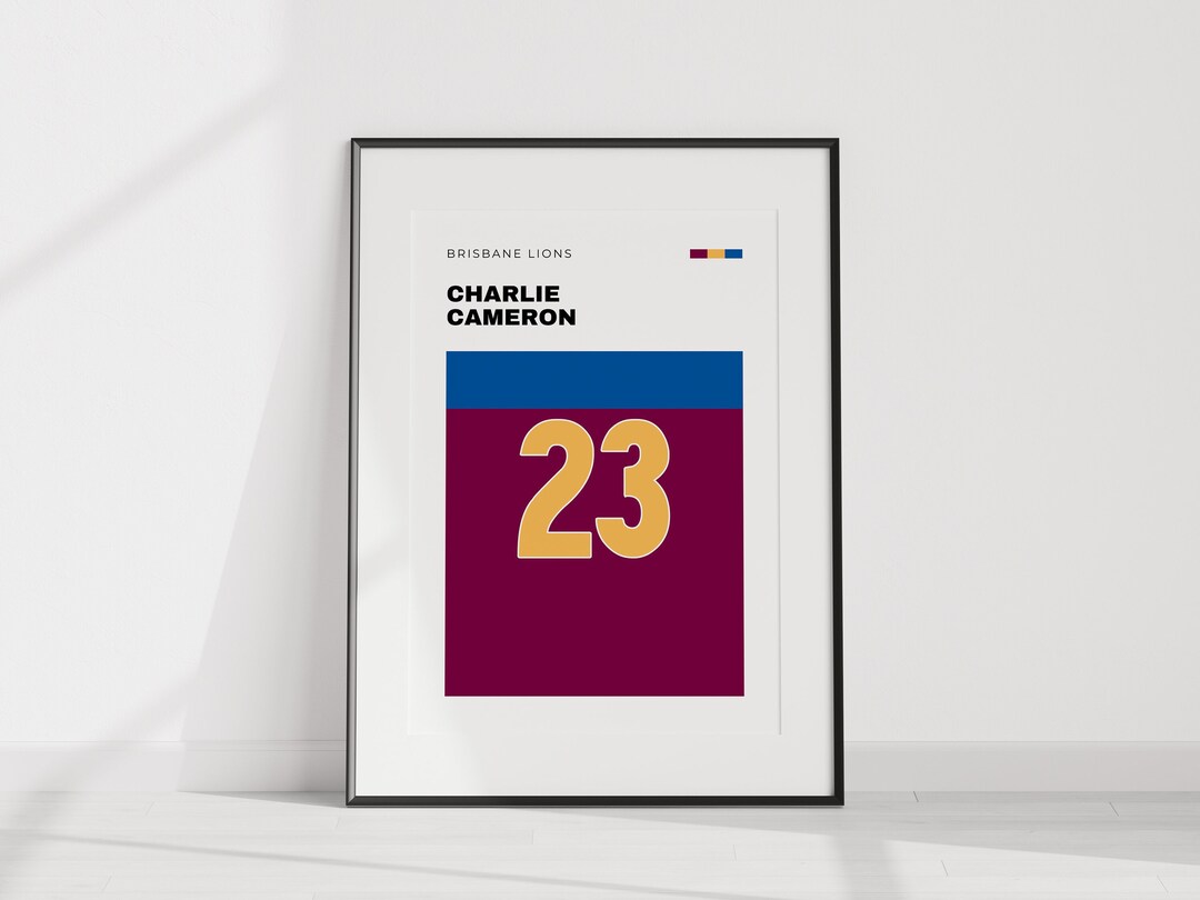 Charlie Cameron Printable Digital AFL Wall Art Brisbane - Etsy