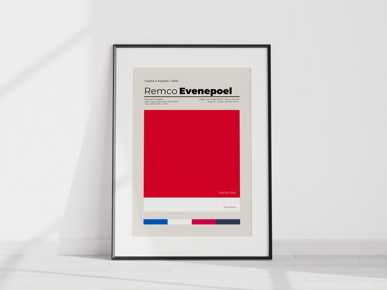 Remco Evenepoel Printable Digital Cycling Wall Art Vuelta a España ...
