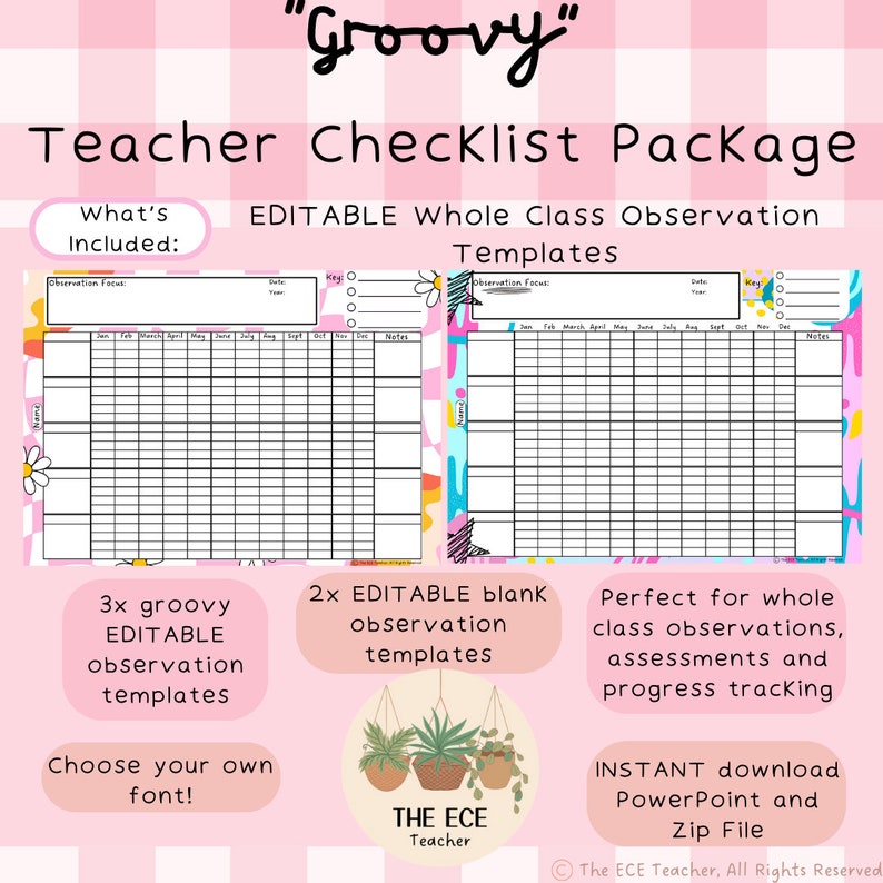 Teacher Observation Checklist Package | DIGITAL GROOVY Classroom Decor ...