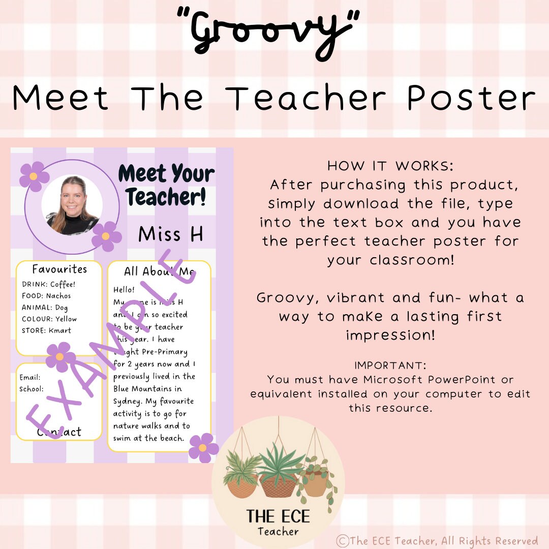 Meet the Teacher DIGITAL GROOVY Classroom Decor Editable - Etsy