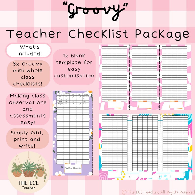 Teacher Observation Checklist Package | DIGITAL GROOVY Classroom Decor ...