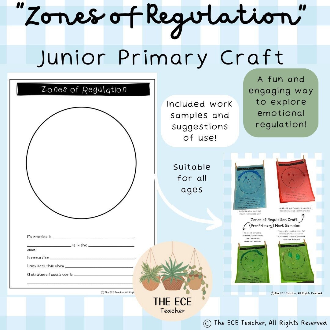 Zones of Regulation | Junior Primary Craft | DIGITAL - Etsy Australia