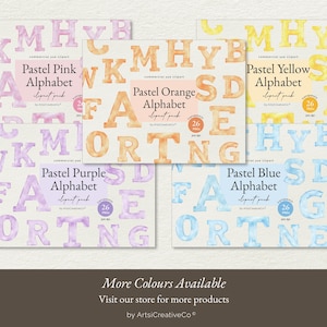 Pastel Green Alphabet Clipart, Watercolor Letters, Digital Alphabet ...