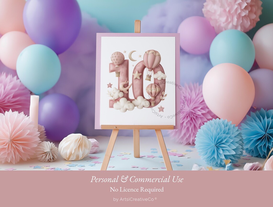 Numbers Children Birthday Nursery Age Clipart PNG Bundle, Aesthetic ...