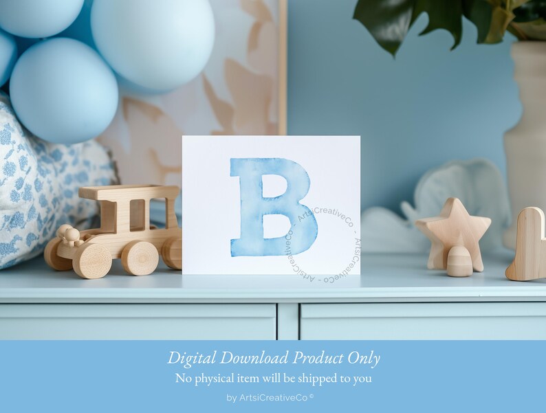 Pastel Blue Alphabet Clipart, Watercolor Letters, Digital Alphabet Font ...