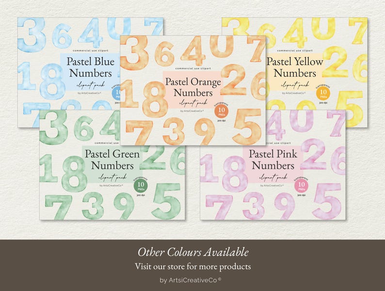 Pastel Purple Numbers Clipart, Watercolor Numbers, Purple Numbers ...