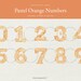 Pastel Orange Numbers Clipart, Watercolor Numbers, Orange Numbers ...